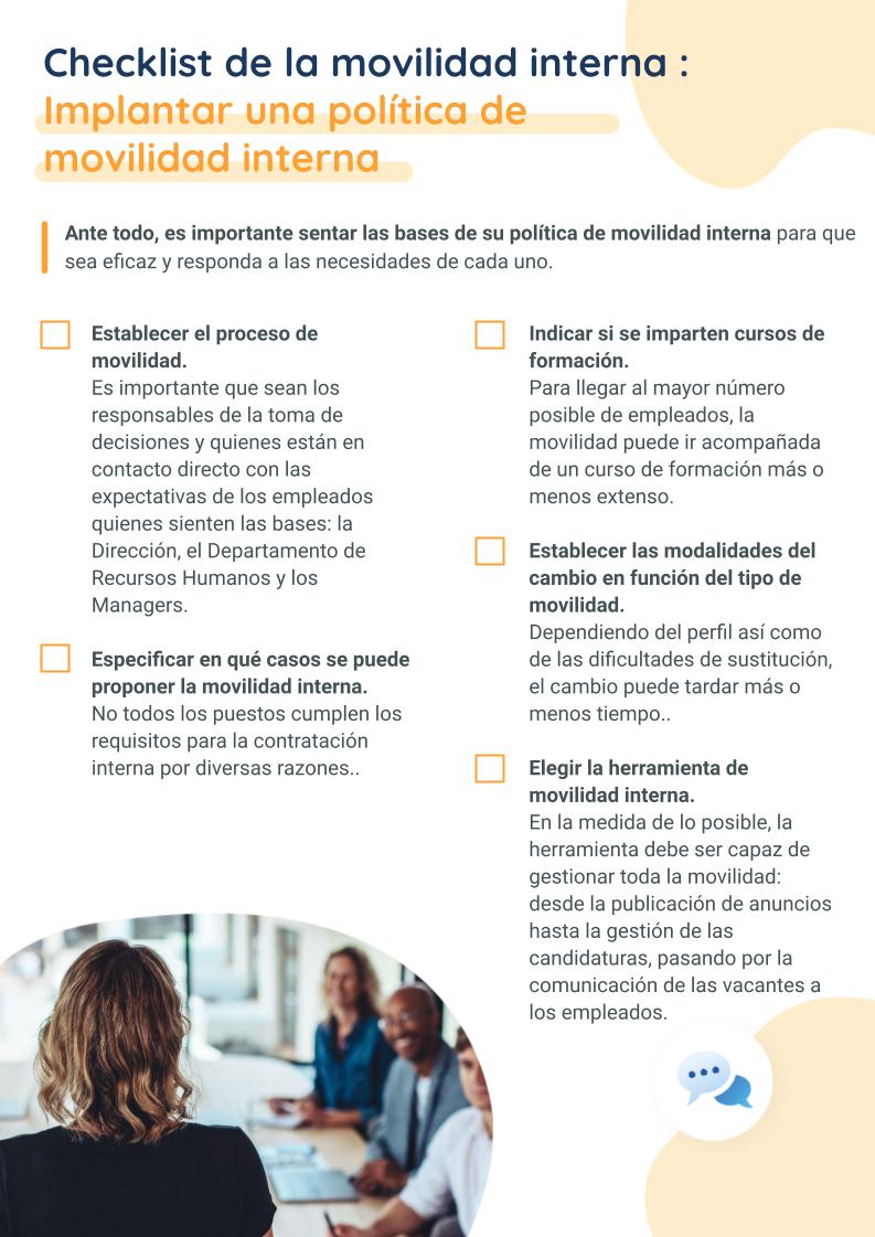 Lista de control para el proceso de movilidad interna en una empresa